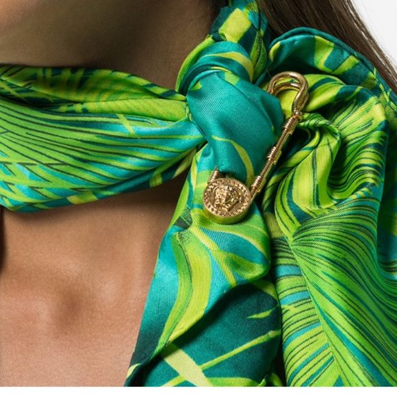 Versace | Jewelry | New Versace Gold Tone Medusa Safety Pin Brooch ...